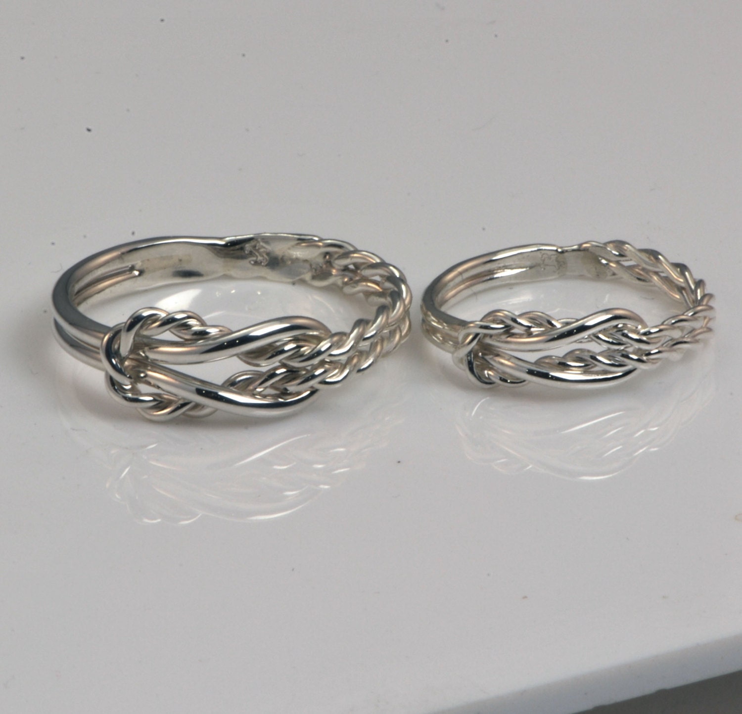 Infinity Knot Ring Wedding Band Set Infinity Knot Wedding