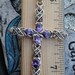 Large Genuine Sterling Silver Marcasite Cubic Zirconia Cross