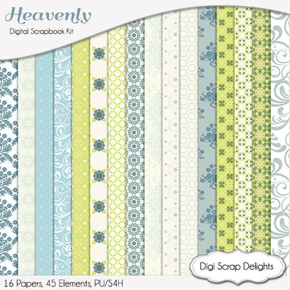 Heavenly Vintage Digital Scrapbook Kit by DigiScrapDelights