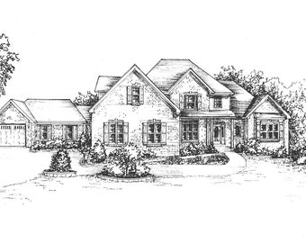 Home drawn in Ink Fraternity house Sorority house