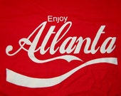 Items similar to Enjoy Atlanta T-Shirt Coca Cola Style Atlanta Tourism ...