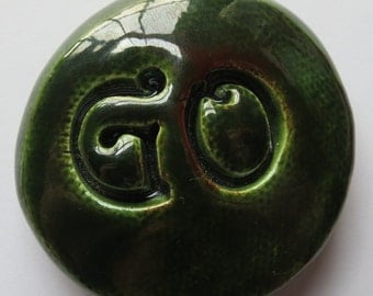 Items similar to AMPERSAND (&) Pocket Stone - Ceramic - AQUAMARINE Art ...