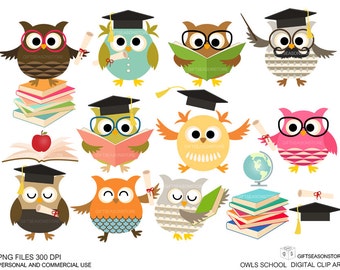 Classroom owl clip art for Personal and Commercial use