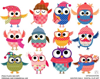 Halloween owls Digital clip art for Personal and Commercial