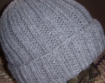 Grey knit hat | Etsy