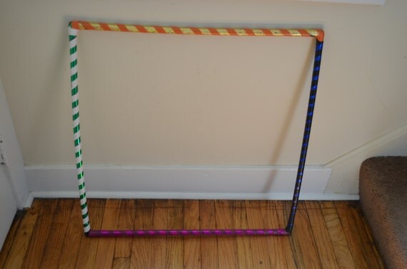 Square hula hoop multi-colored.