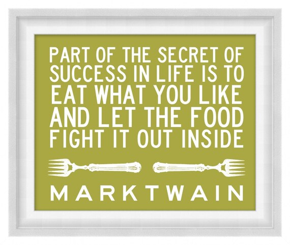 Items similar to Printable Poster: Secret of Success - Mark Twain Quote ...
