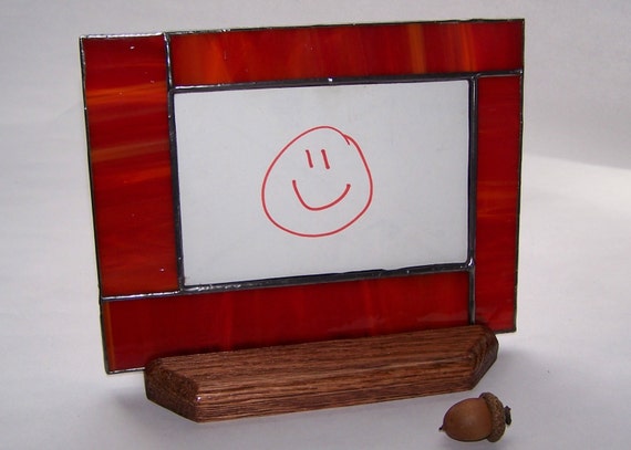 Stained glass ruby red picture frame photo frame ruby red