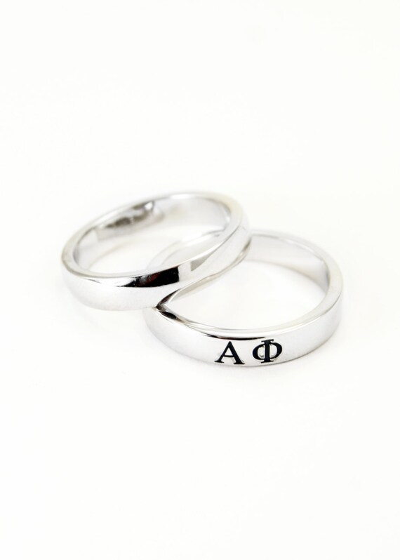 Alpha Phi Sterling Silver Skinny Band by CollegiateStandard