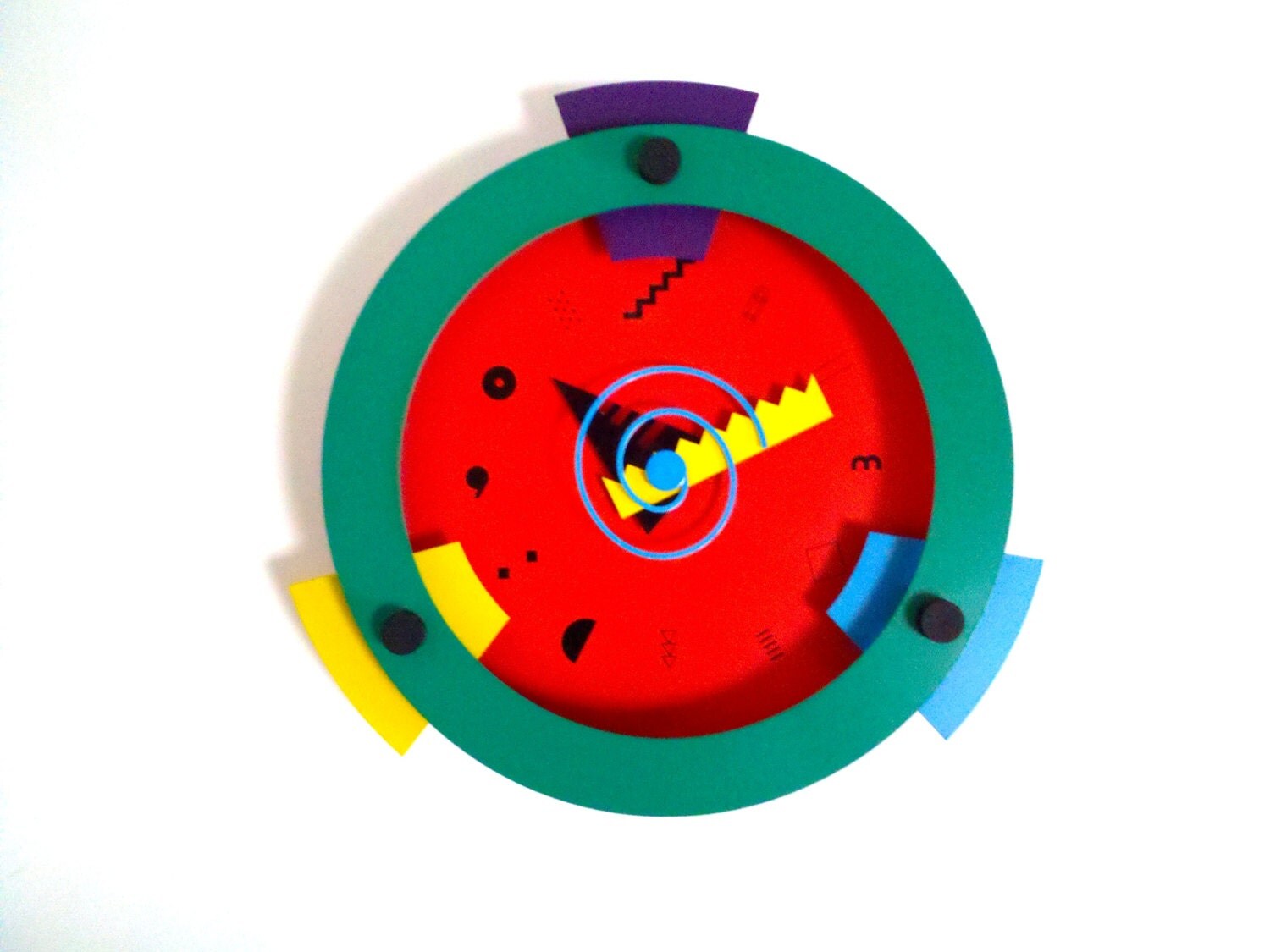 Memphis Design Wakita Wall Clock Red