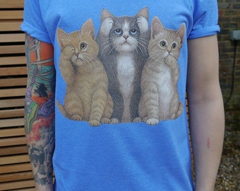 Wildlife Three Cat t-shirt, Cat top, Cat tee, Cat Shirt, Animals, Pets ...