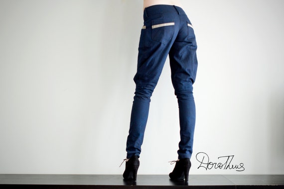 Items similar to Denim galife skinny jeans / pants for women on Etsy