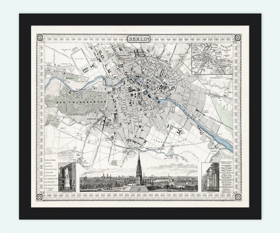 Old Map of Berlin Germany 1860 Antique Vintage by OldCityPrints