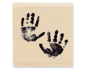 Handprints Rubber Stamp - 2 1/4" x 2 1/4"