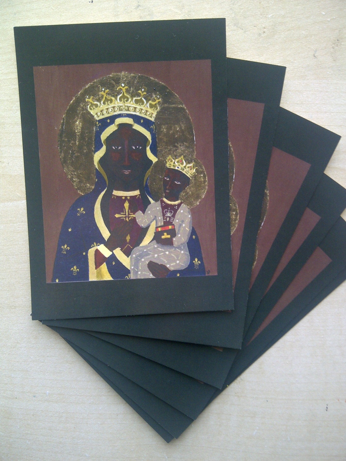 Black Madonna cards and prints by NicPhillipsSacredArt on Etsy