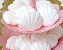 White Plastic Clam Shell Favor Boxes for Mermaid Party or Special Event ...
