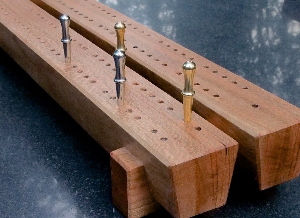 Handmade Wooden Cribbage Board A Cherry Wood Version Of