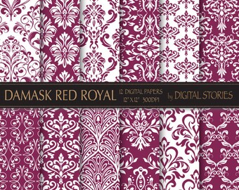 Damask Digital Paper: DAMASK BABY PINK digital