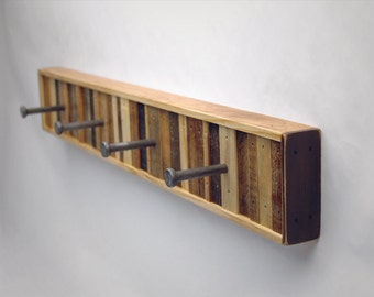 Items similar to Shipping Hook Reclaimed Wood Coat Rack / Hook Wall ...