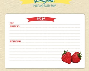 Popular items for fruit recipe cards on Etsy