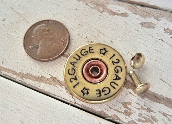 Items similar to Shotgun Shell Concho with BRASS and Copper Finish ...