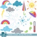 Daily Weather Digital Clipart Scrapbooking card design