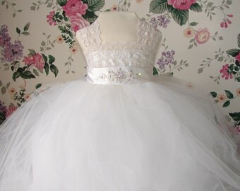 Girls 7 Princess Dress, Lace & Tulle Flower Girl Dress, Pageant Dress ...