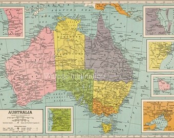 Antique LARGE WORLD Map 1941 ORIGINAL 1940s Map of the world