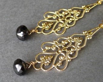 Curtain Fold Clip On Earrings Gold Ear Clips Brass by Tissage