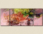 Items similar to Very large triptych abstract expressionism, 30x72 to 40x90 giclee stretched ...