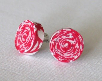 Pink Paper Stud Earrings / Paper Jewelry / Post Earrings / Gifts for ...