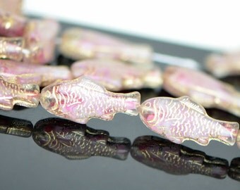 Glass fish beads | Etsy