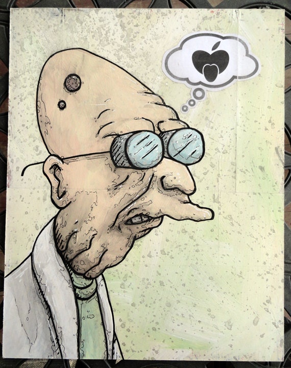 Professor Farnsworth 11x14 Original Painting Mad