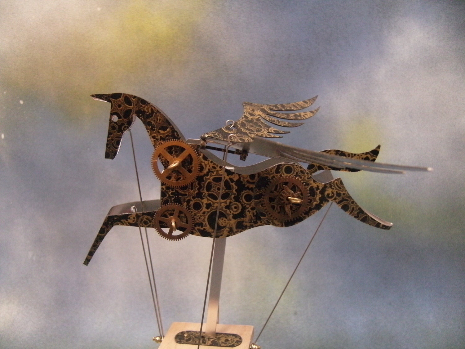 Black Steampunk Pegasus Automata