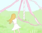 Items similar to Childrens Art - May- May Pole - Monthly Art for ...