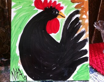 Folk art chicken | Etsy