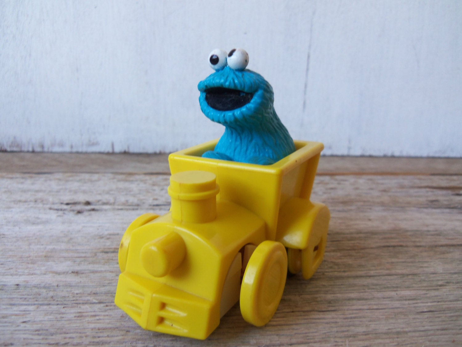 Sesame Street Cookie Monster in Yellow Train Engine