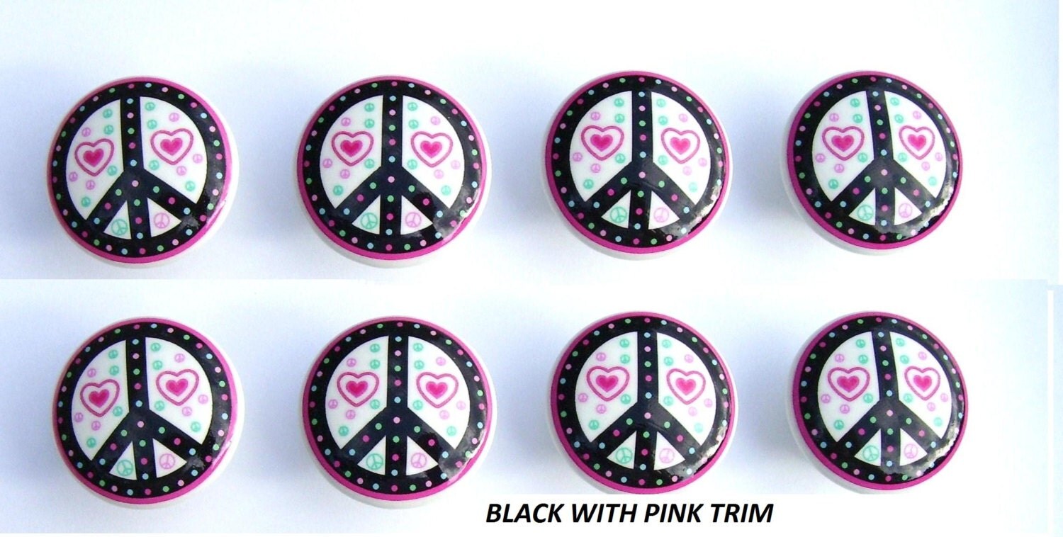 8 PEACE SIGN Brown OR Black your choice. mtm by PATRINASPLACE