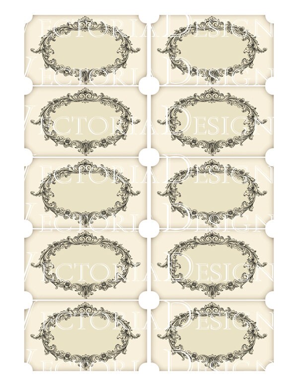 Blank Vintage Labels printable / add your own text VD0384