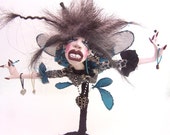 Items similar to Art Doll Flying Diva Blue Chubby Thighs Big Smile Salt ...