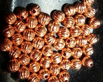 5 x 19 mm Oval Solid Copper Beads. Made in the USA.
