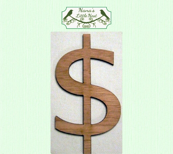 Dollar Sign Wood Cut Out
