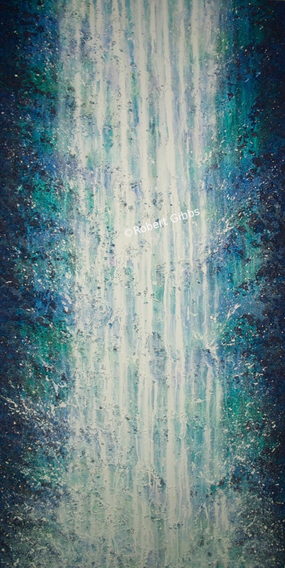 Waterfall Large Abstract Painting Original by RobertGibbsArt