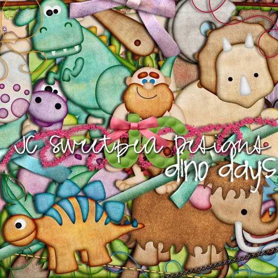 Dino Days Dinosaurs Digital Scrapbooking Kit