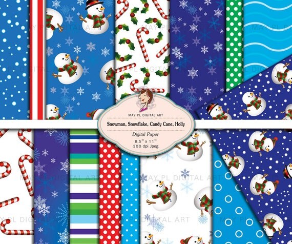 Items similar to Digital Christmas Papers Winter Background 8x11 Xmas ...