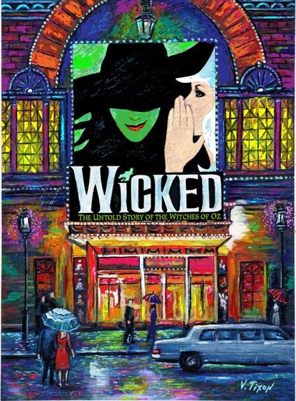 WICKED Broadway Musical Show. Times Square New York City.