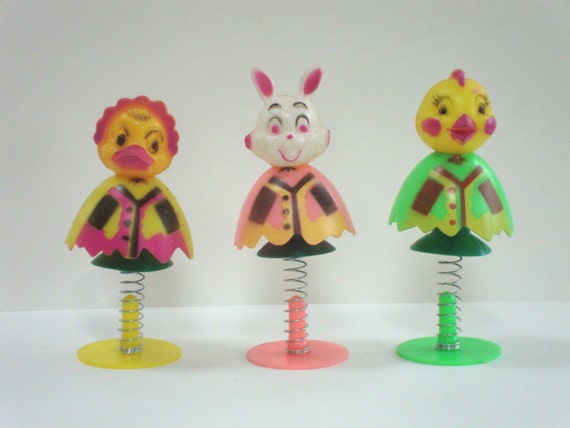 Items similar to VINTAGE EASTER UNLIMITED Inc - Spring Toy - Bobble ...