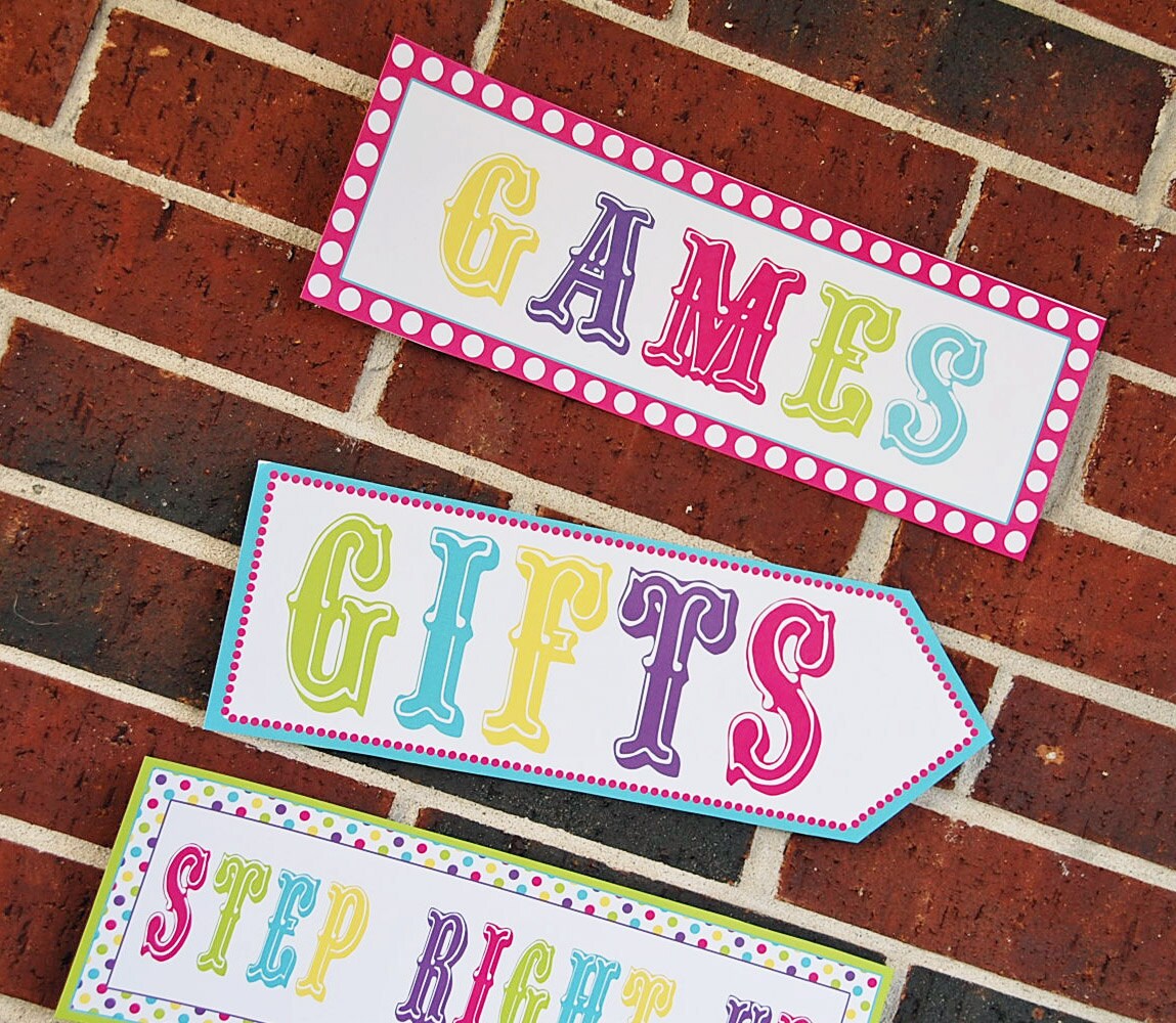 Instant Download Printable Carnival Ride Signs NOTE MUST