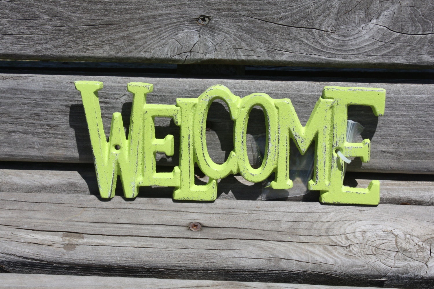 PICK YOUR COLOR Cast Iron Welcome Sign by 2CountryChics on Etsy