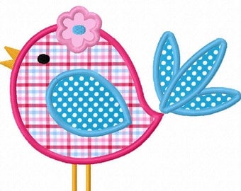 Girl Bird Applique Design